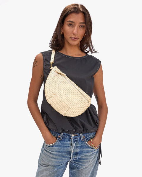 Grande Fanny Cream in Woven Checker – Indigo The Label